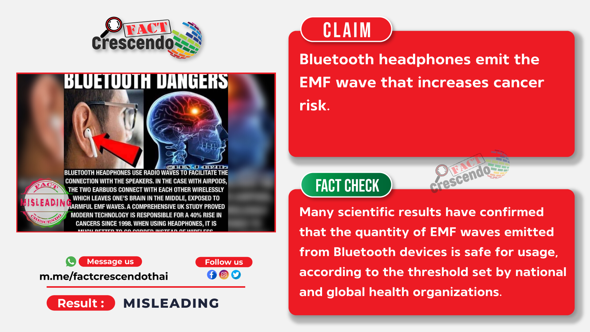 The widely-shared picture about the dangers of Bluetooth headphones ...